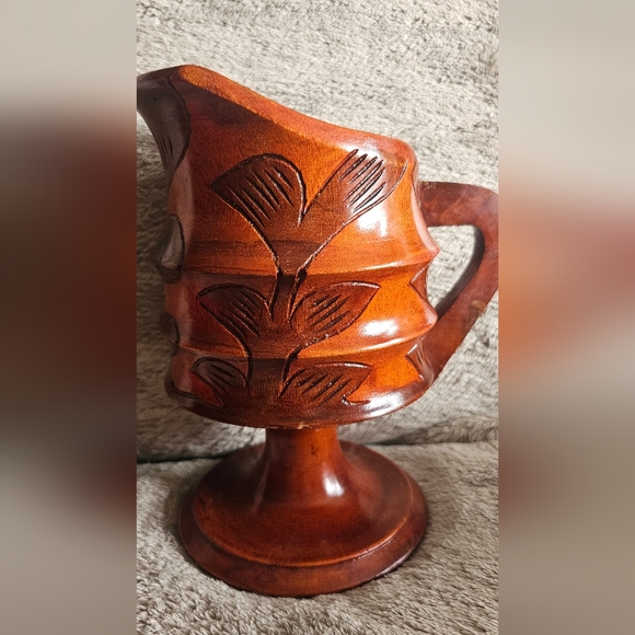 Accents | Vintage Type Hand Carvedlathe Wooden Tiki Look Drink Pitcher ...